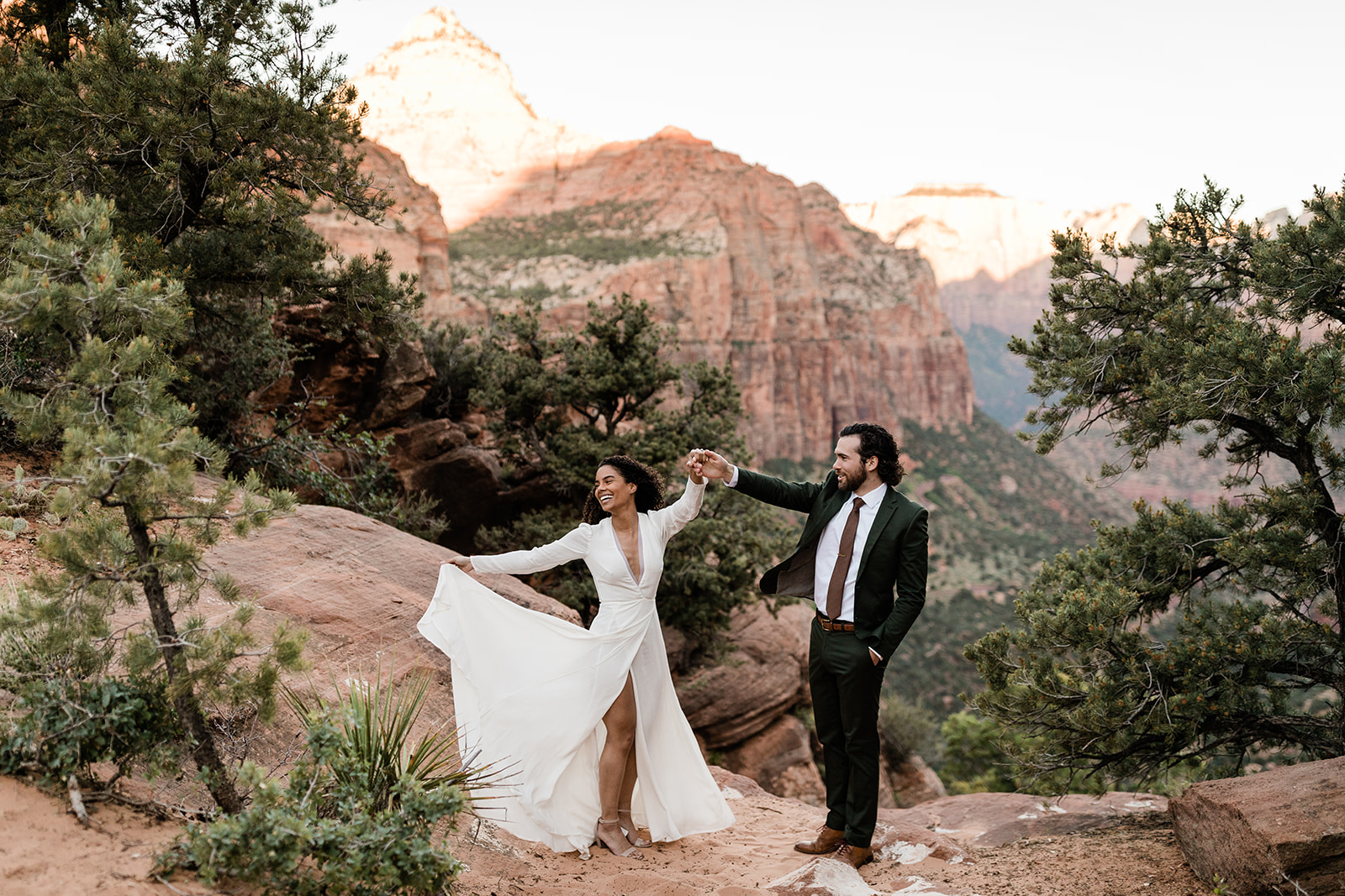 Zion National Park Adventure Engagement Session | Drea and Alex | Hazel ...